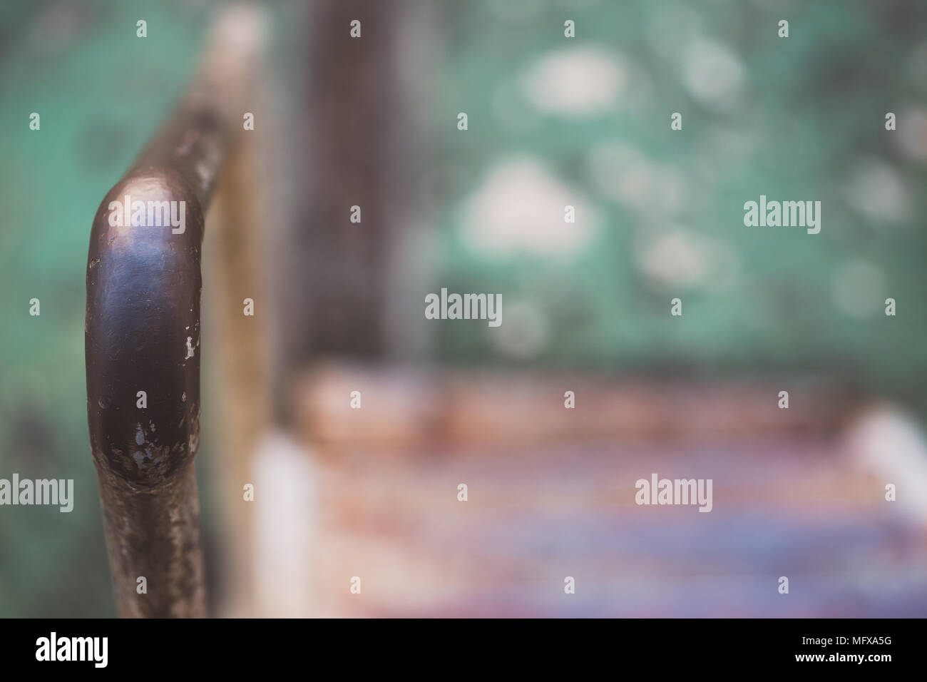 Rusty handrail or staircase ladder texture in factory Stock Photo - Alamy