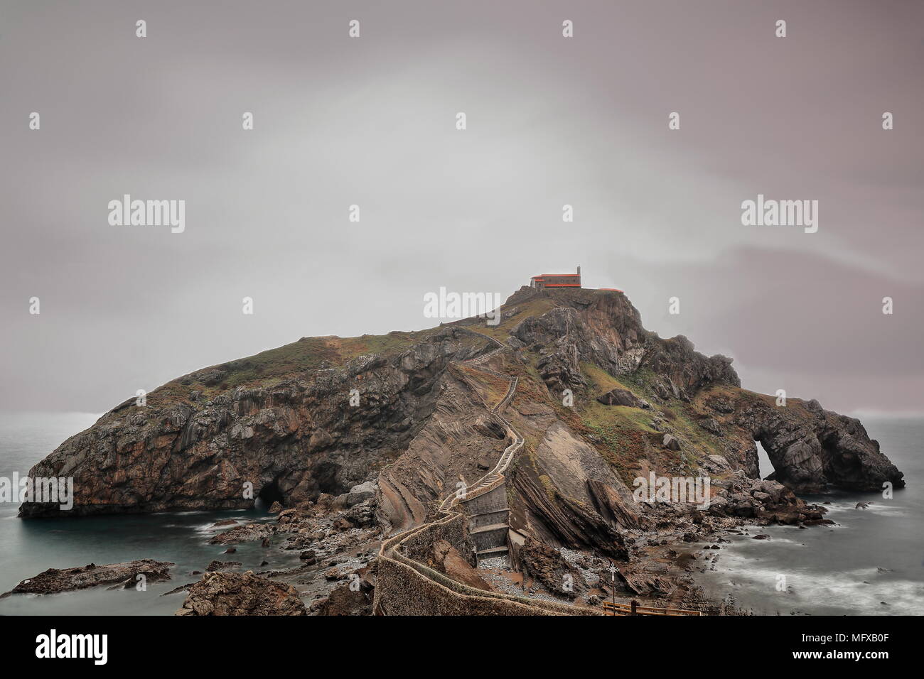 Gaztelugatxe islet with San Juan hermitage on top in Spain.s Basque ...