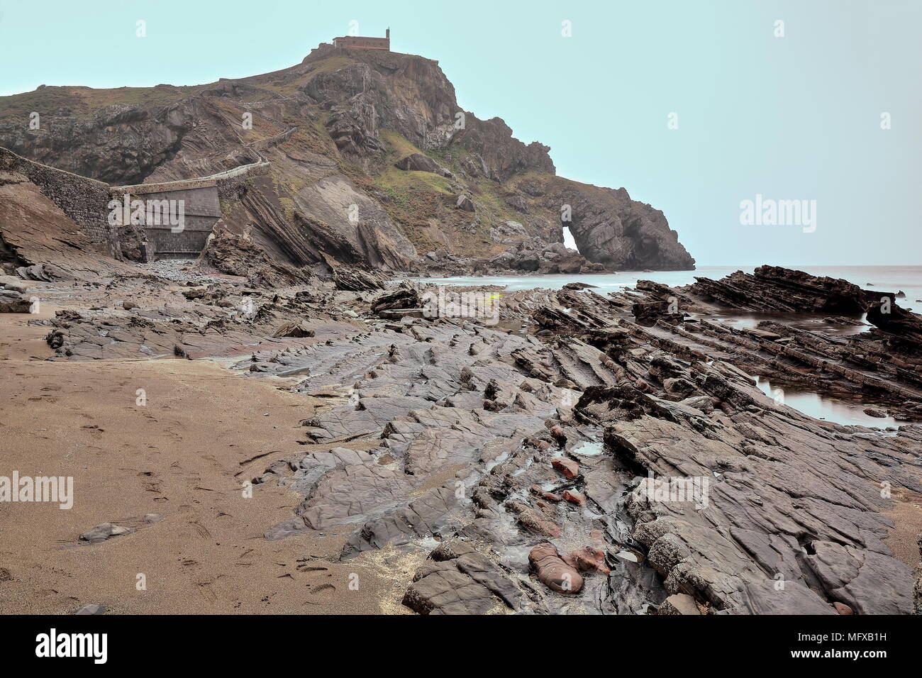 Gaztelugatxe islet with San Juan hermitage on top in Spain.s Basque ...