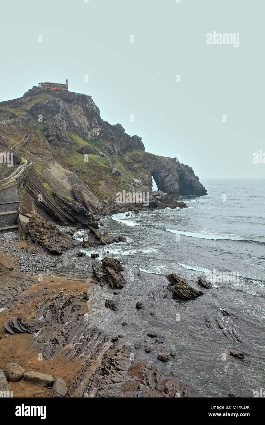 Gaztelugatxe islet with San Juan hermitage on top in Spain.s Basque ...