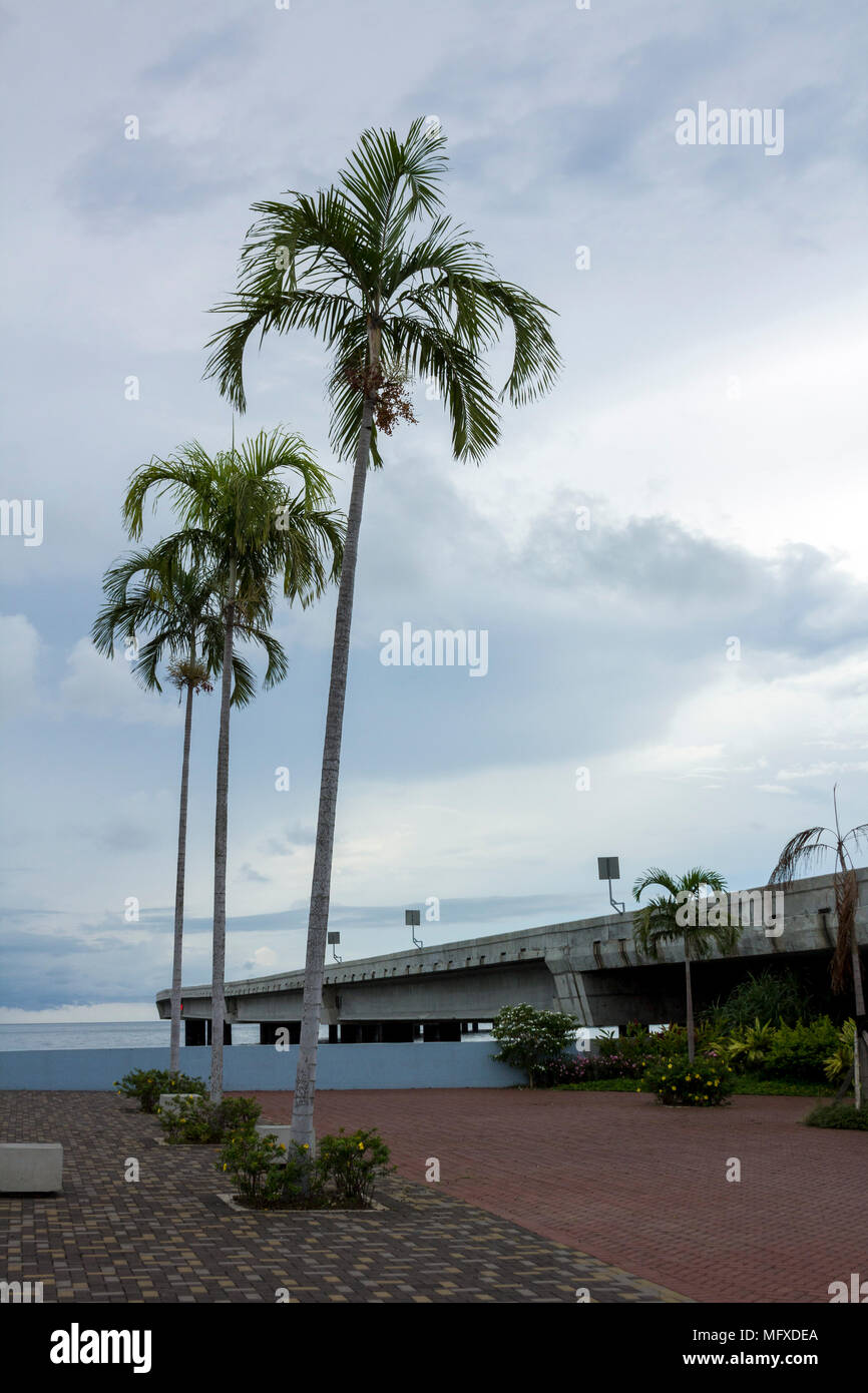 The pedestrian walkway near the Cinta Costera ring road which surrounds ...