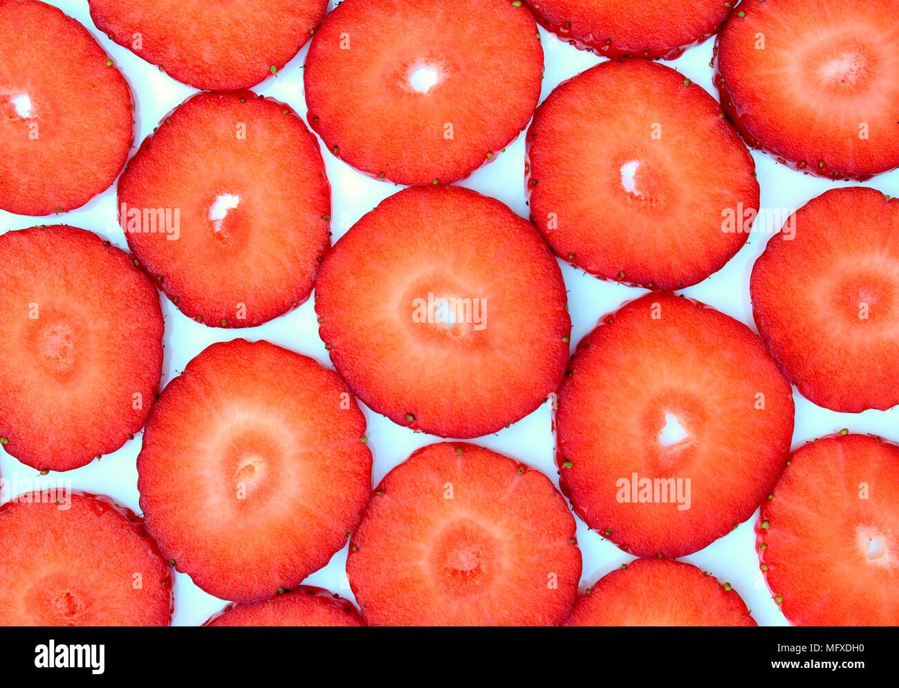 Textures, background, abstract and fruity concept: pattern with red cut ...