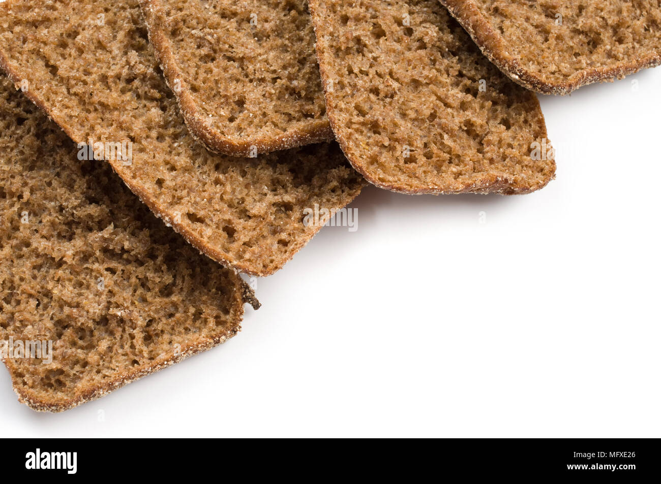 Slices of rye bread on white background Stock Photo - Alamy