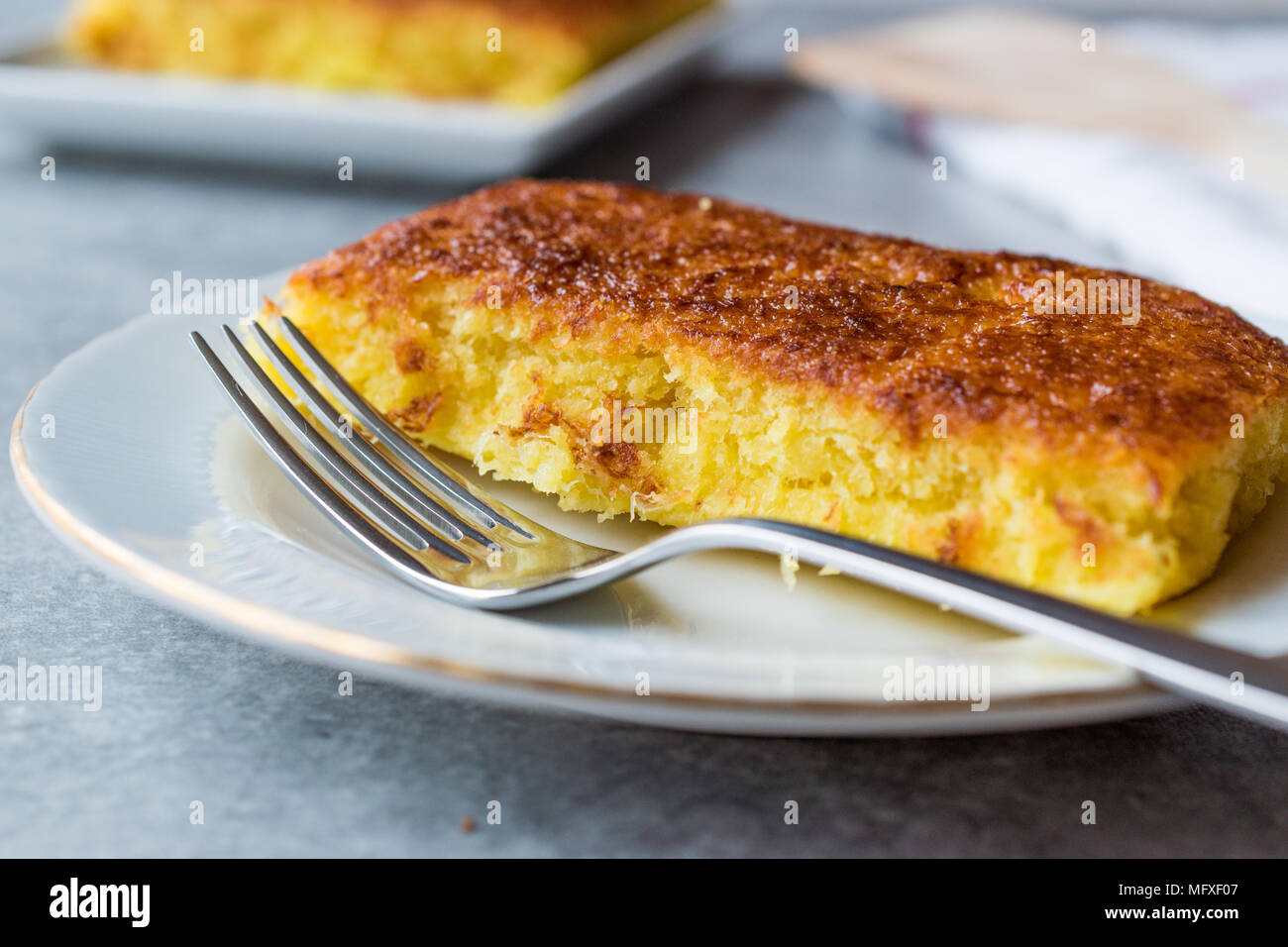 Turkish Dessert Baked Cheese halva / Peynir Helvasi. Traditional ...