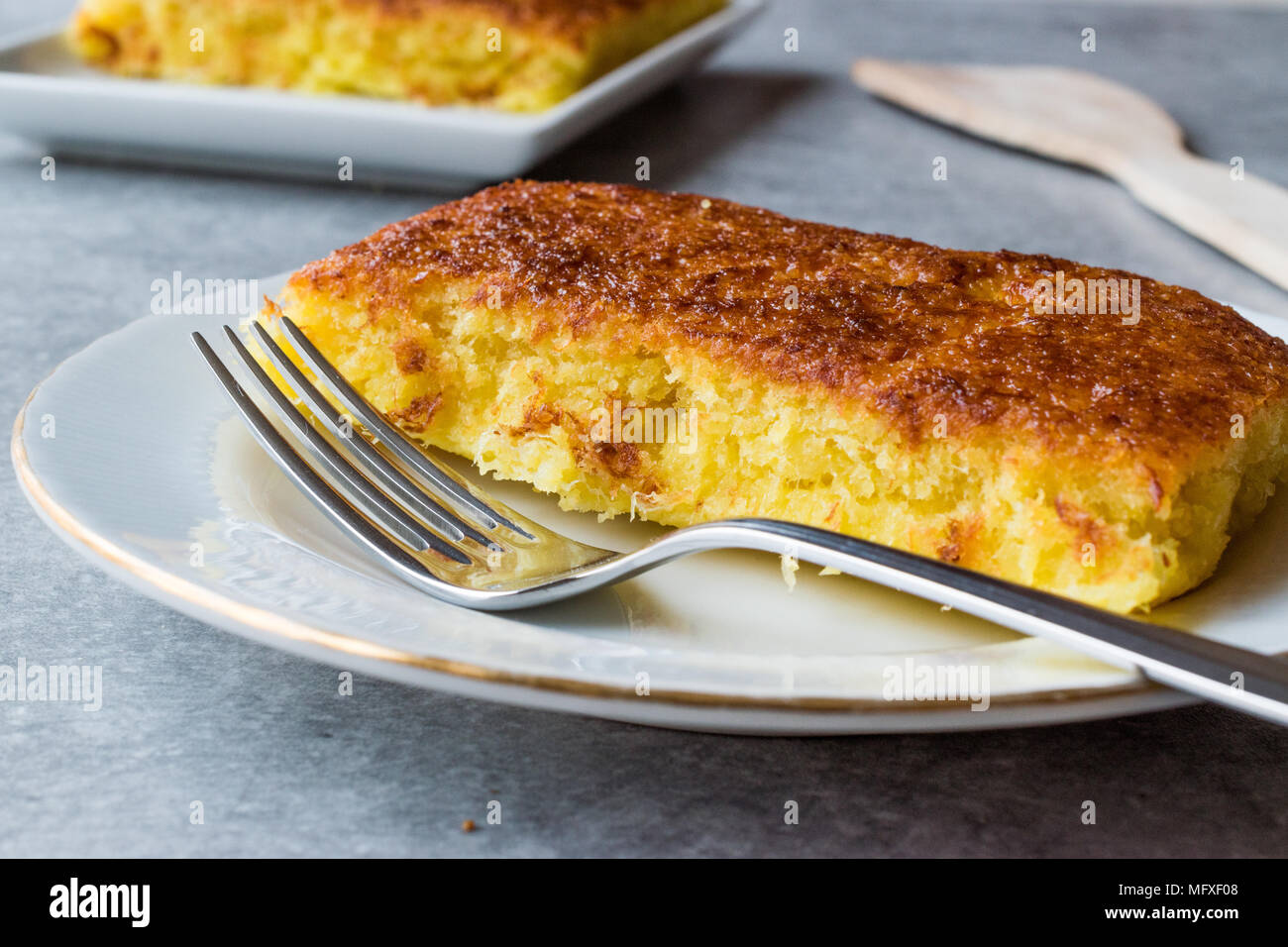 Turkish Dessert Baked Cheese halva / Peynir Helvasi. Traditional ...