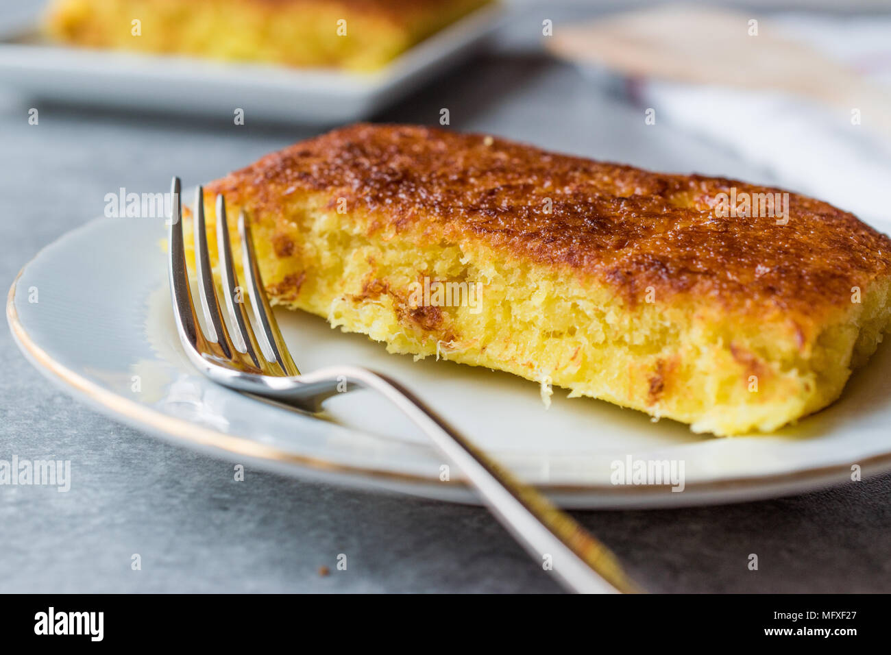 Turkish Dessert Baked Cheese halva / Peynir Helvasi. Traditional ...