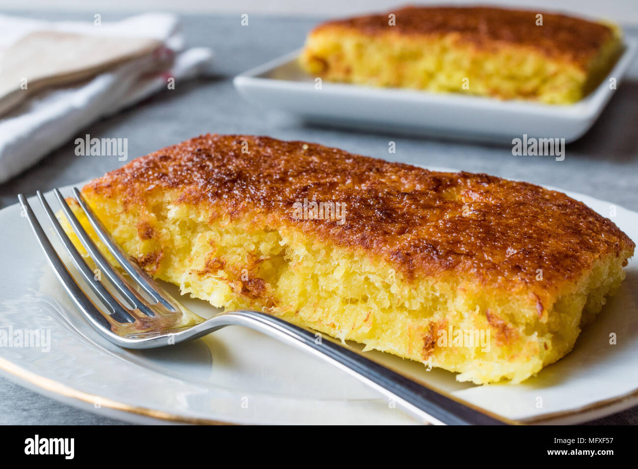 Turkish Dessert Baked Cheese halva / Peynir Helvasi. Traditional ...