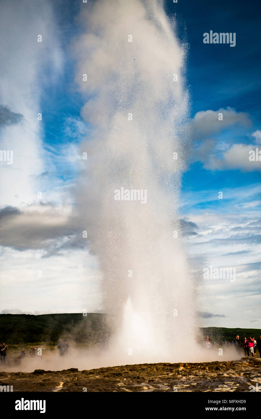 Geyser Strokkur at Haukadalur, Icelands Golden Circle Stock Photo - Alamy