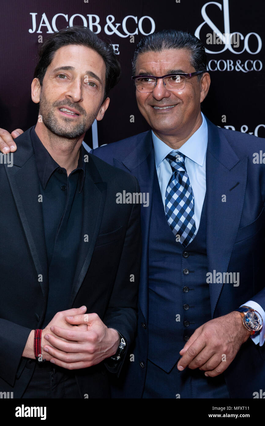 New York, NY - April 26, 2018: Adrien Brody and Jacob Arabo attend the ...