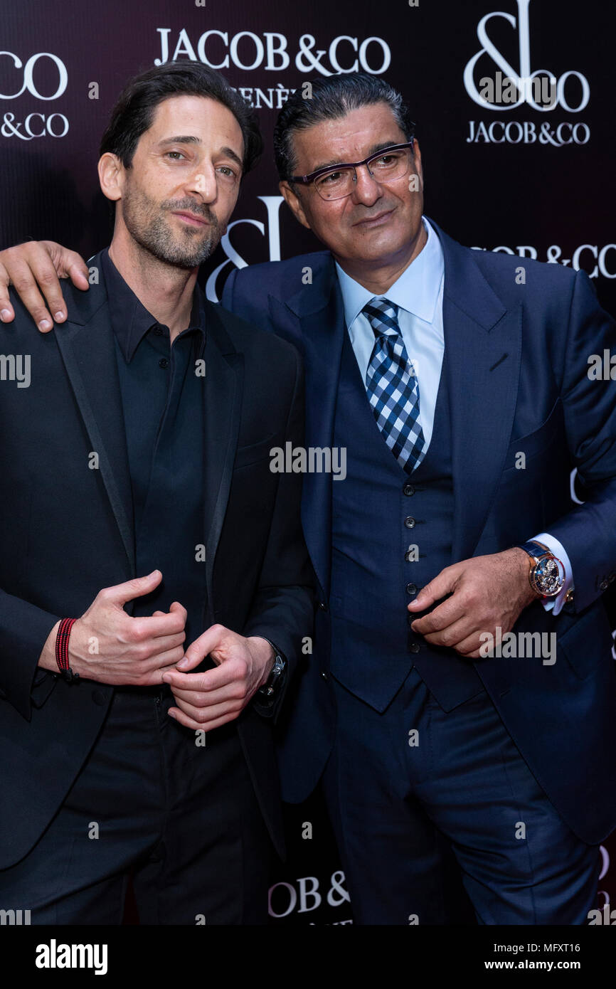 New York, NY - April 26, 2018: Adrien Brody and Jacob Arabo attend the ...