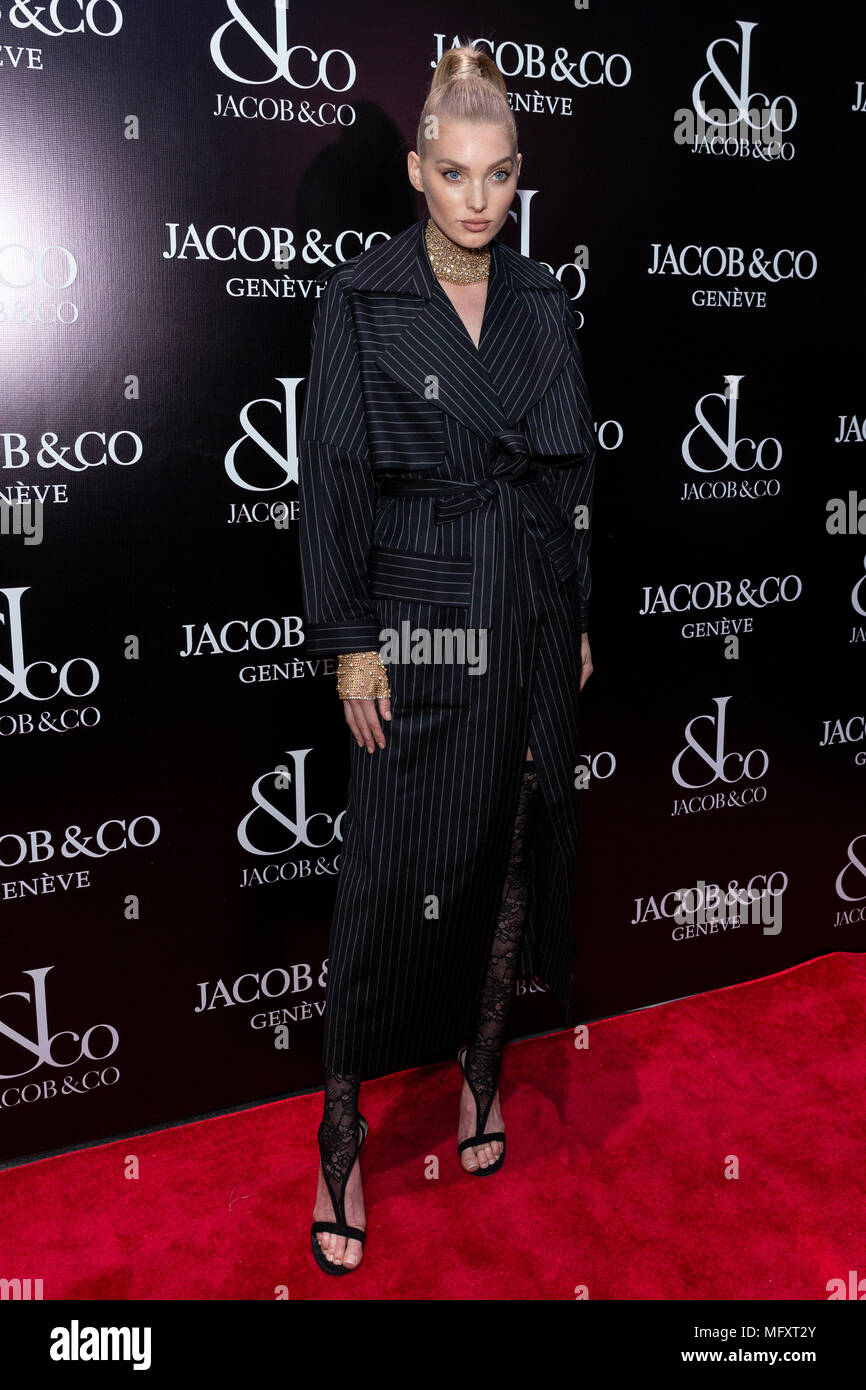 New York, NY - April 26, 2018: Elsa Hosk attends the Jacob & Co. New ...