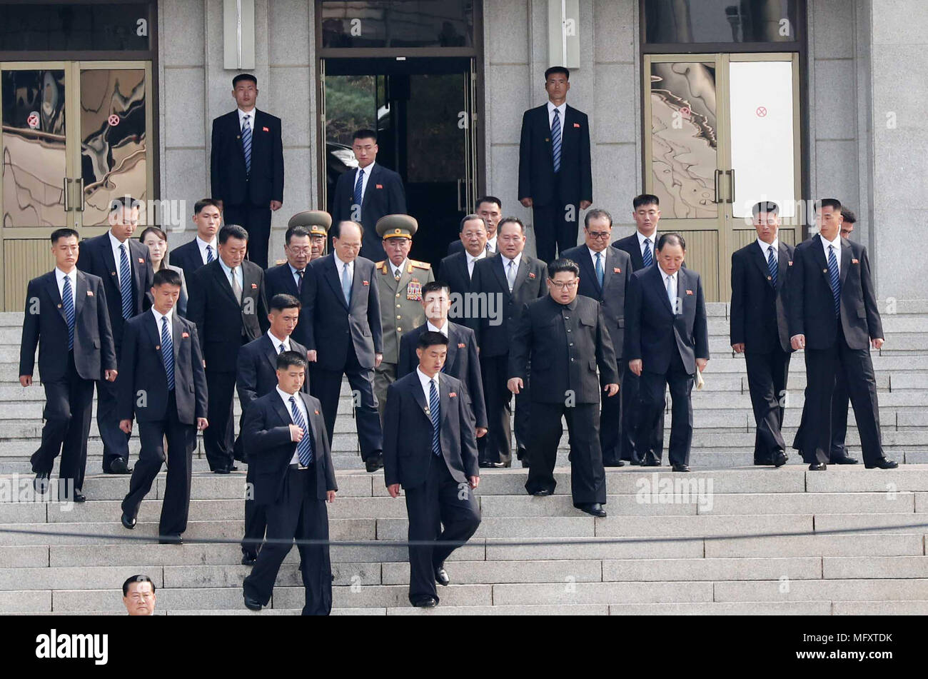 Panmunjom, South Korea. 27th April 2018. Kim Jong-Un, Apr 27, 2018 ...