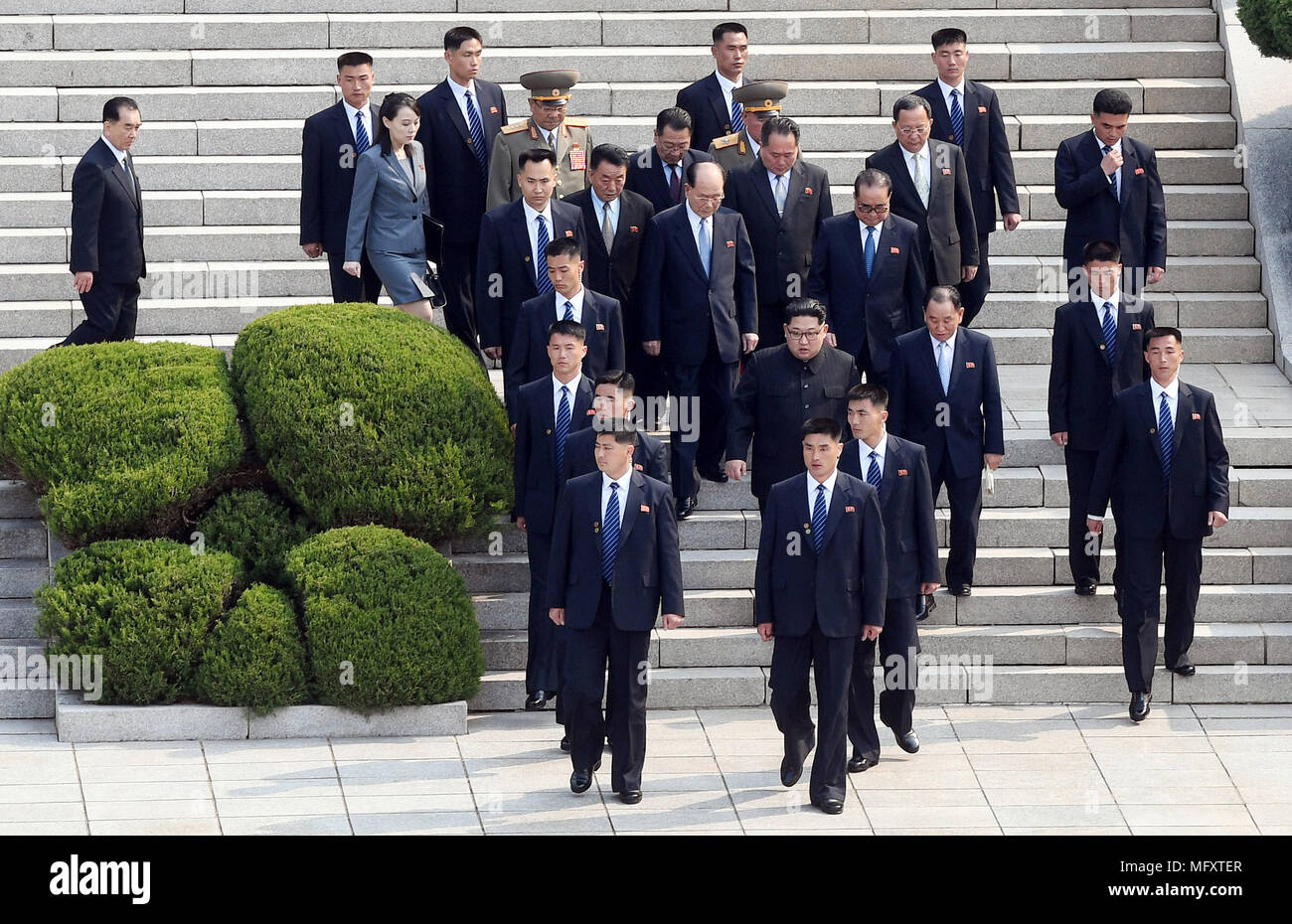 Panmunjom, South Korea. 27th April 2018. Kim Jong-Un, Apr 27, 2018 ...