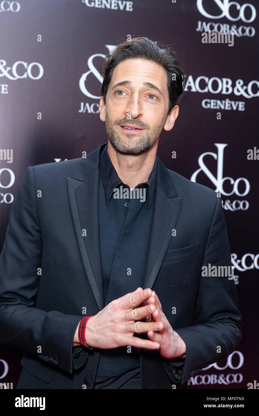 New York, NY - April 26, 2018: Adrien Brody attends the Jacob & Co. New ...