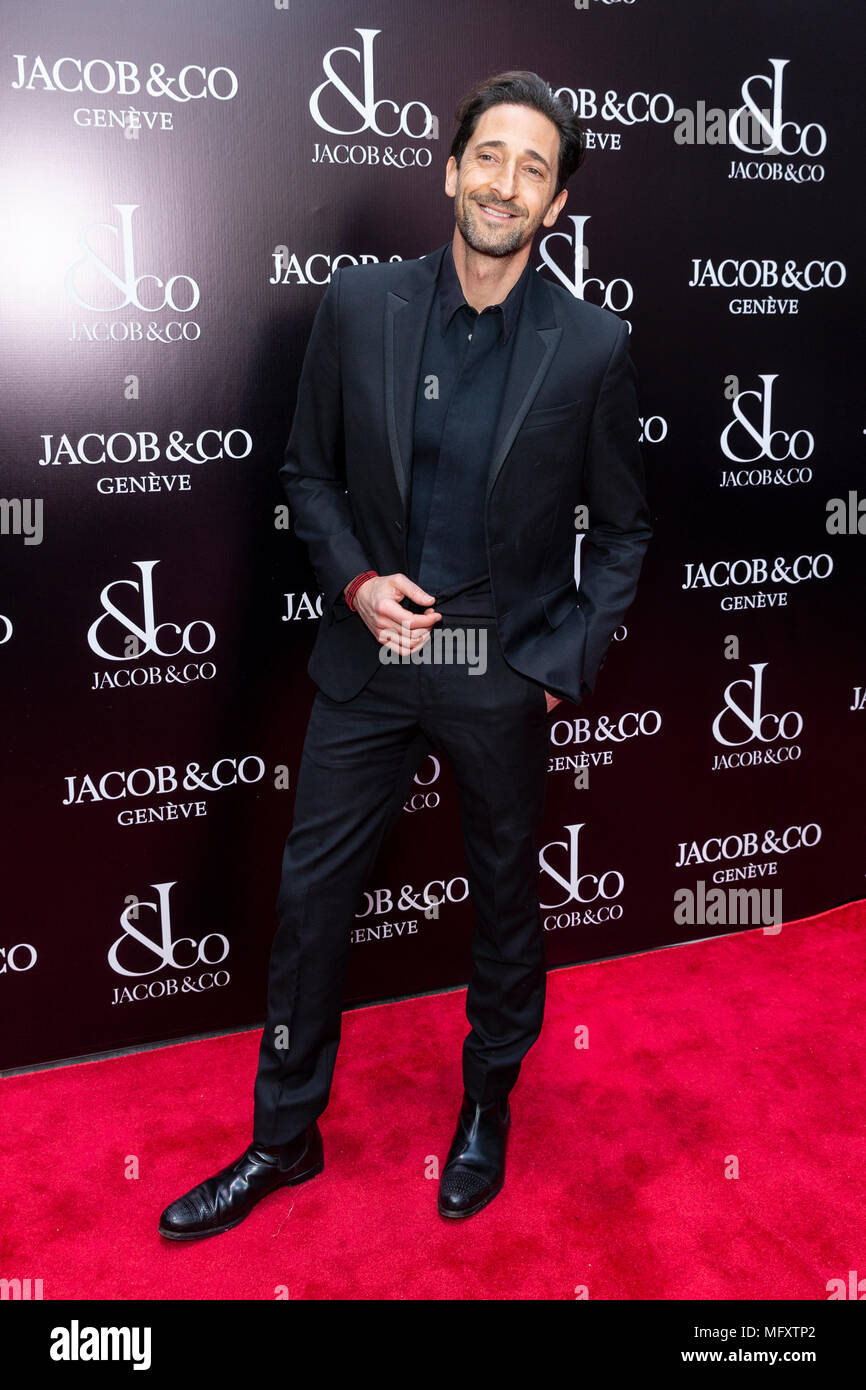 New York, NY - April 26, 2018: Adrien Brody attends the Jacob & Co. New ...