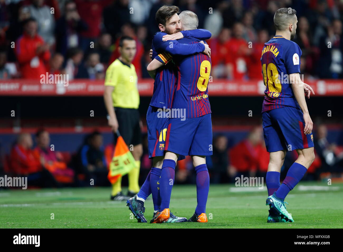 Lionel messi andres iniesta celebrate hi-res stock photography and ...