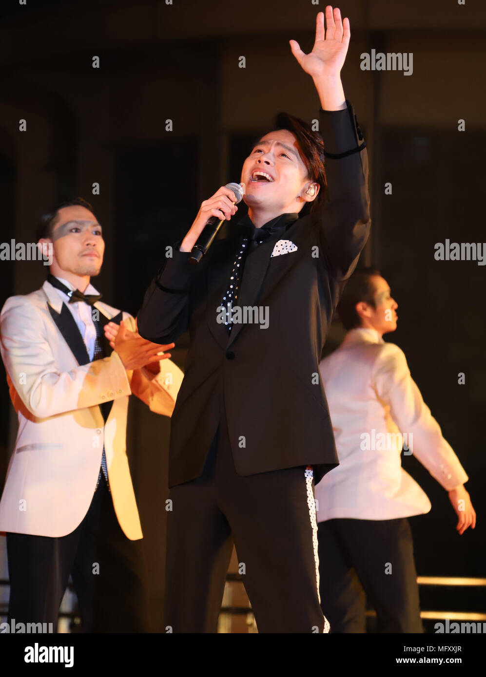 Tokyo, Japan. 26th Apr, 2018. Japanese singer Akinori Nakagawa performs ...