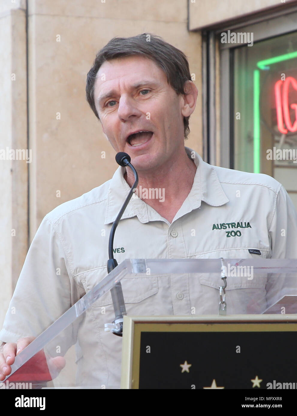 Hollywood, Ca. 26th Apr, 2018. Wess Mannion, pictured as Steve Irwin is ...