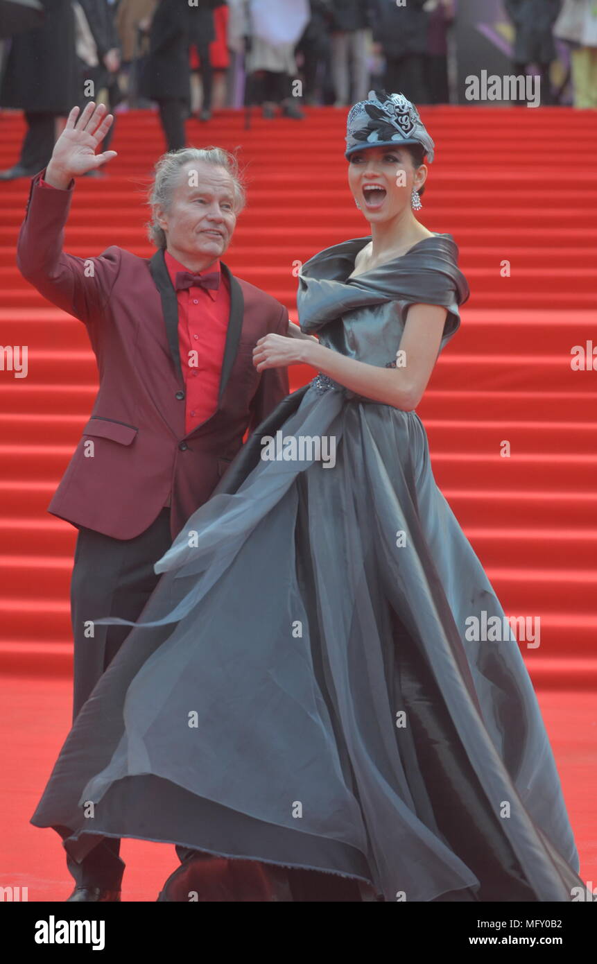 Moscow, Russia. 26th April, 2018. Guests and jury members on the red ...