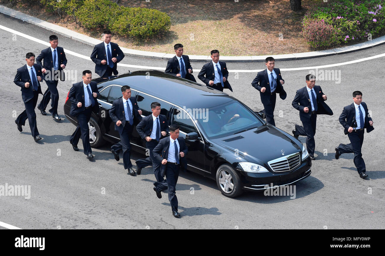 Kim Jong-Un, Apr 27, 2018 : A car carrying North Korean leader Kim Jong ...