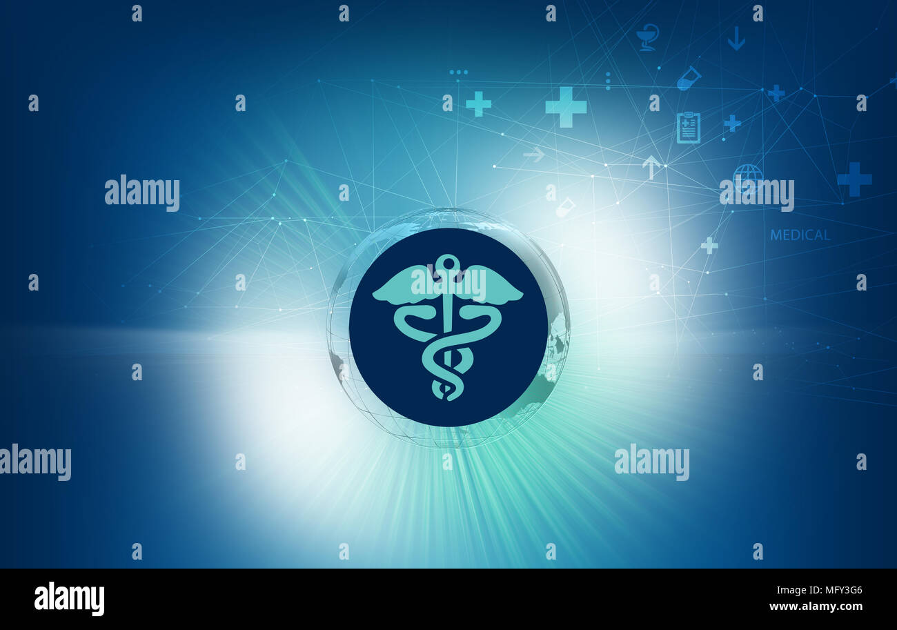 Medical abstract background, health care symbols with connection lines ...