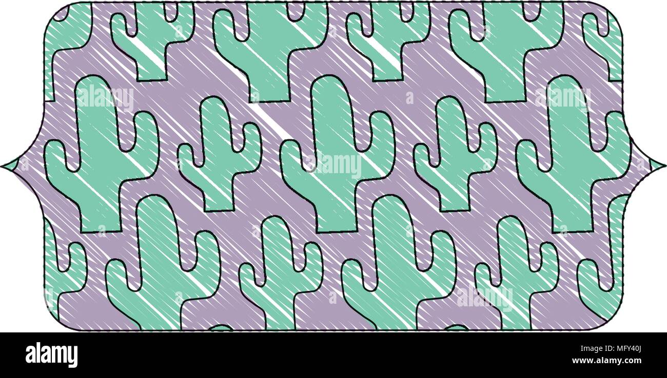 decorative banner with cactus plant design over white background ...