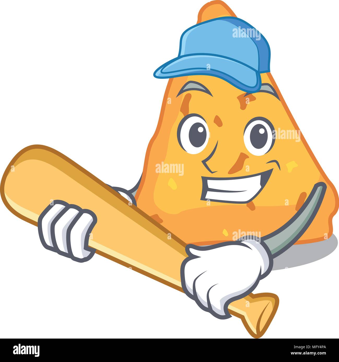 Playing baseball nachos character cartoon style vector illustration ...