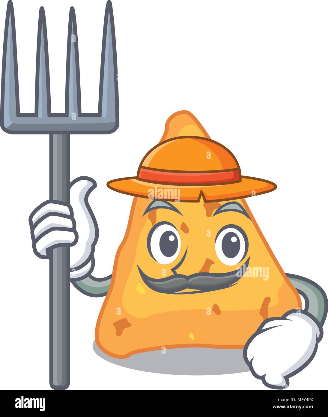 Farmer nachos character cartoon style vector illustration Stock Vector ...