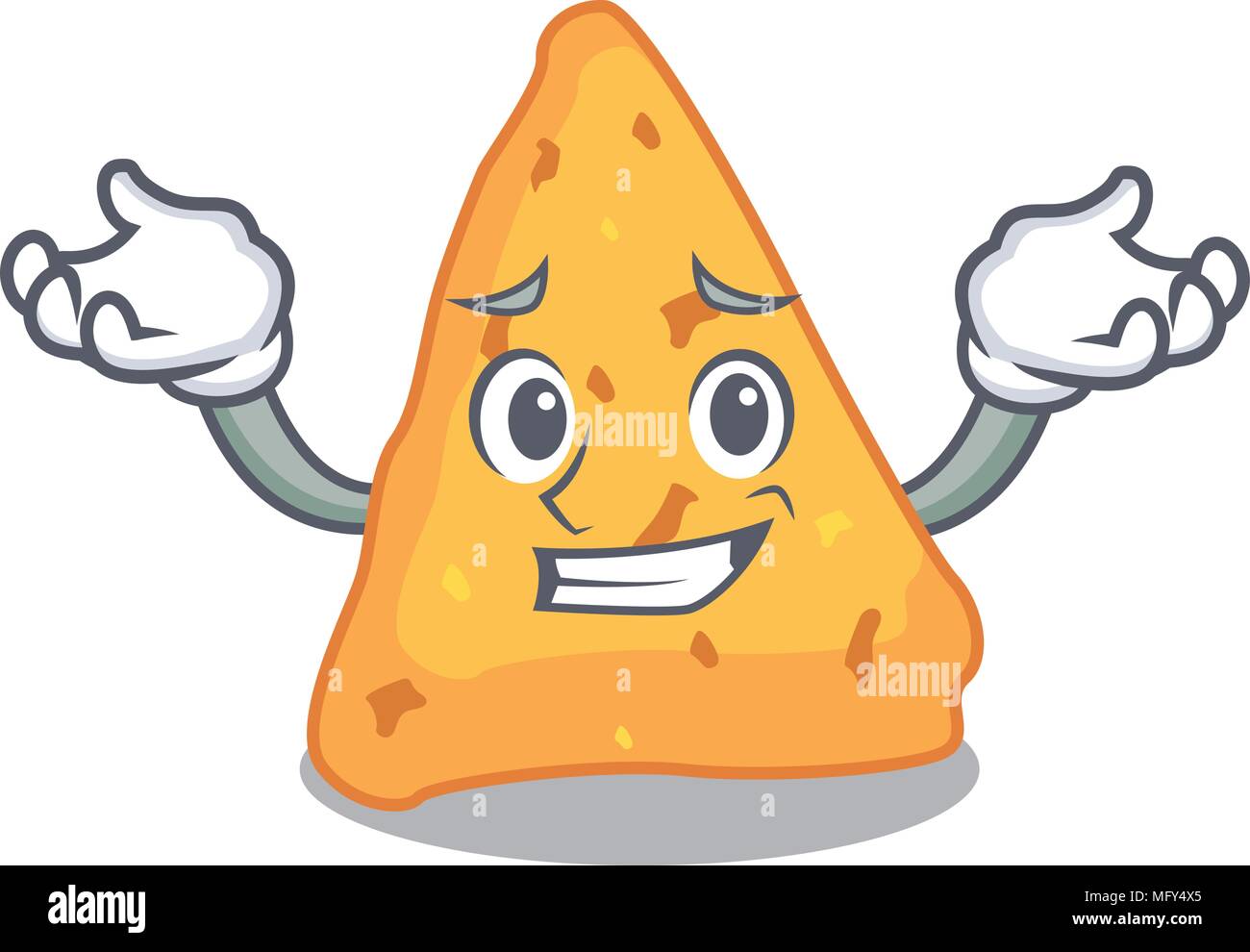 Grinning nachos character cartoon style vector illustration Stock ...