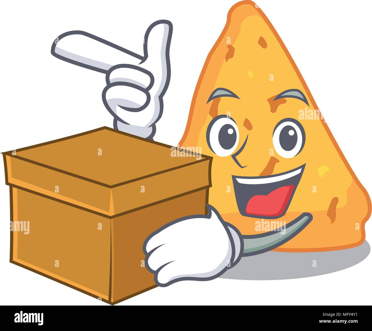 With box nachos character cartoon style vector illustration Stock ...