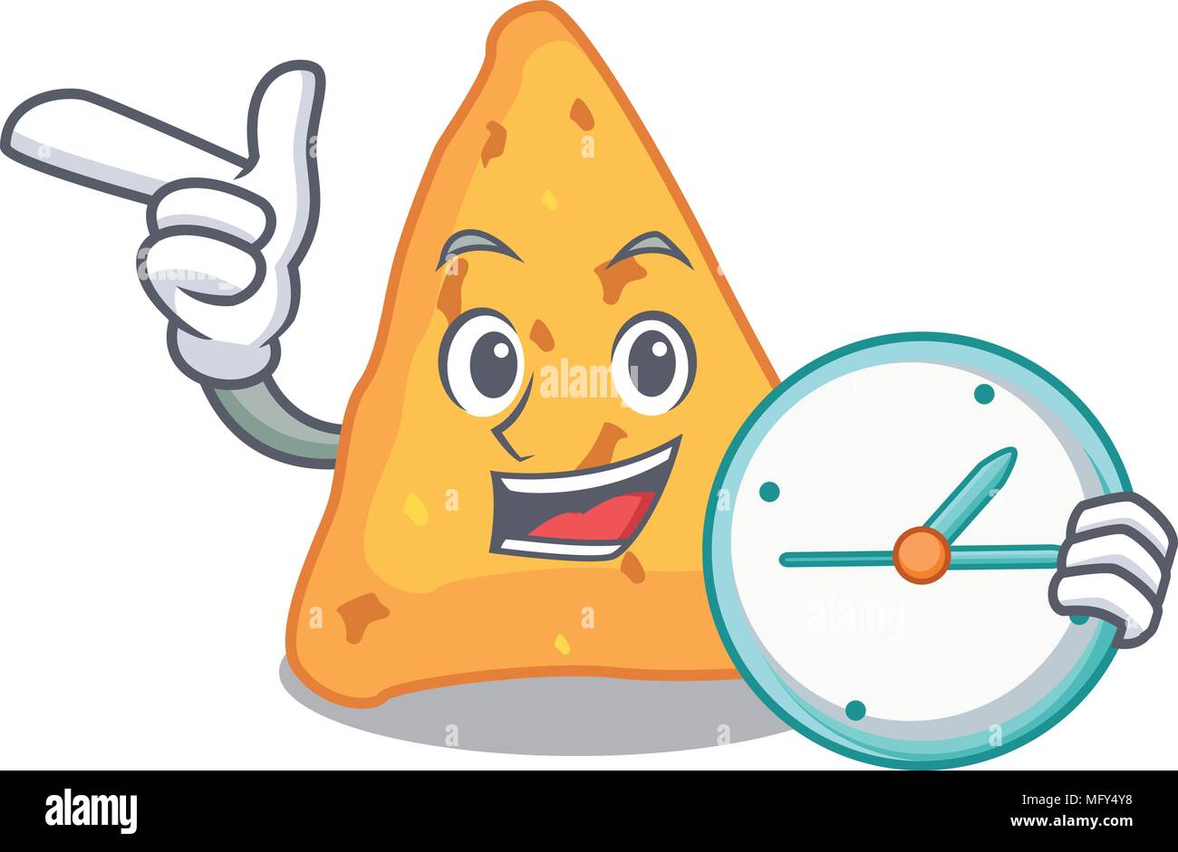 With clock nachos character cartoon style vector illustration Stock ...