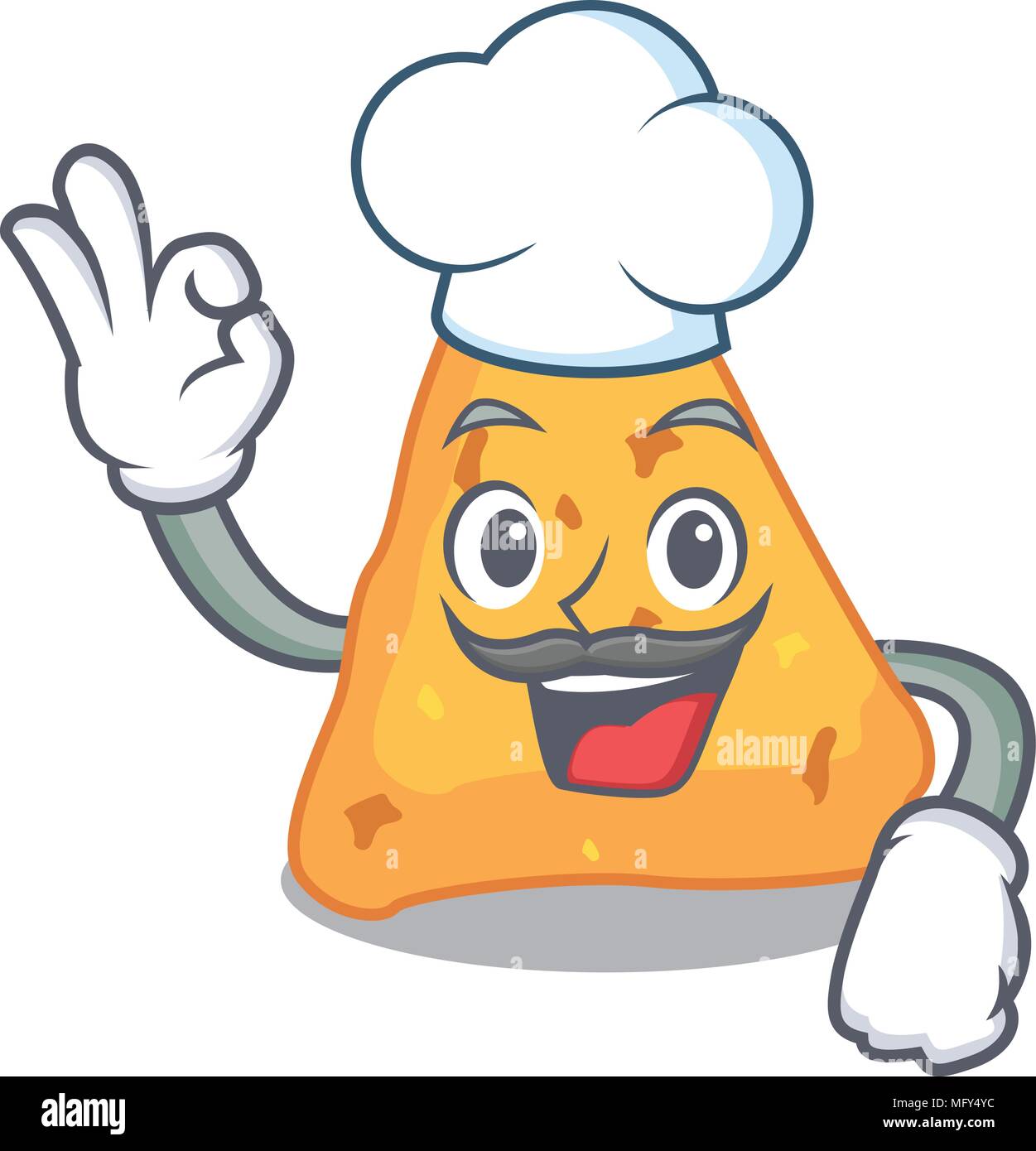 Chef nachos character cartoon style vector illustration Stock Vector ...