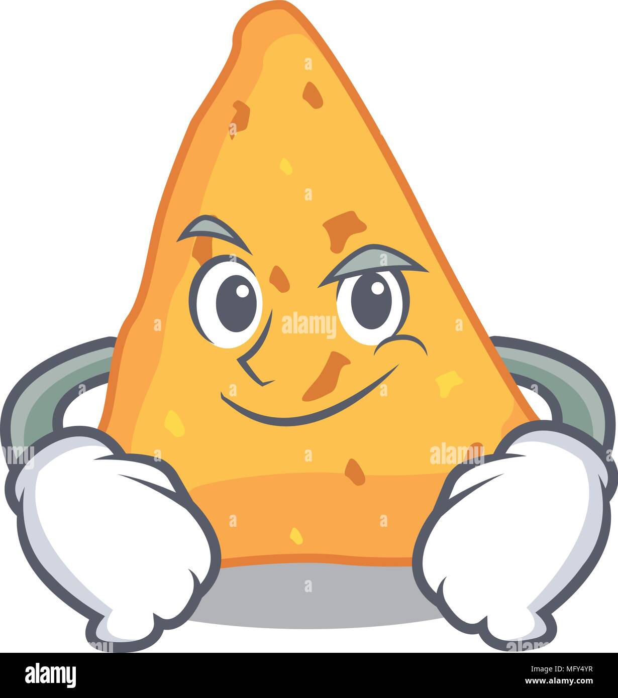 Smirking nachos character cartoon style vector illustration Stock ...