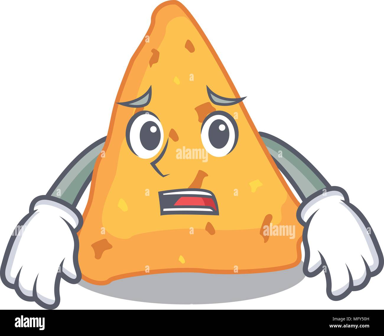 Afraid nachos mascot cartoon style vector illustration Stock Vector ...