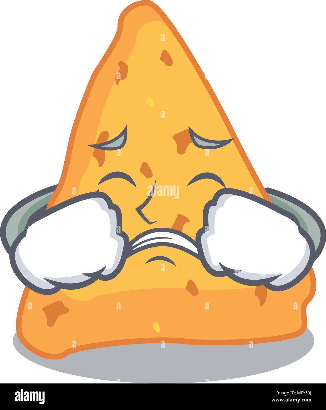 Crying nachos mascot cartoon style vector illustration Stock Vector ...