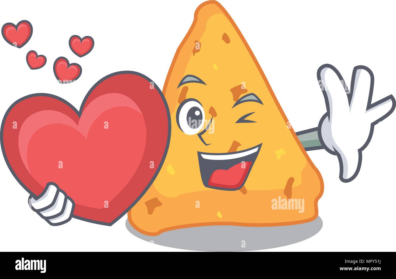 With heart nachos mascot cartoon style vector illustration Stock Vector ...