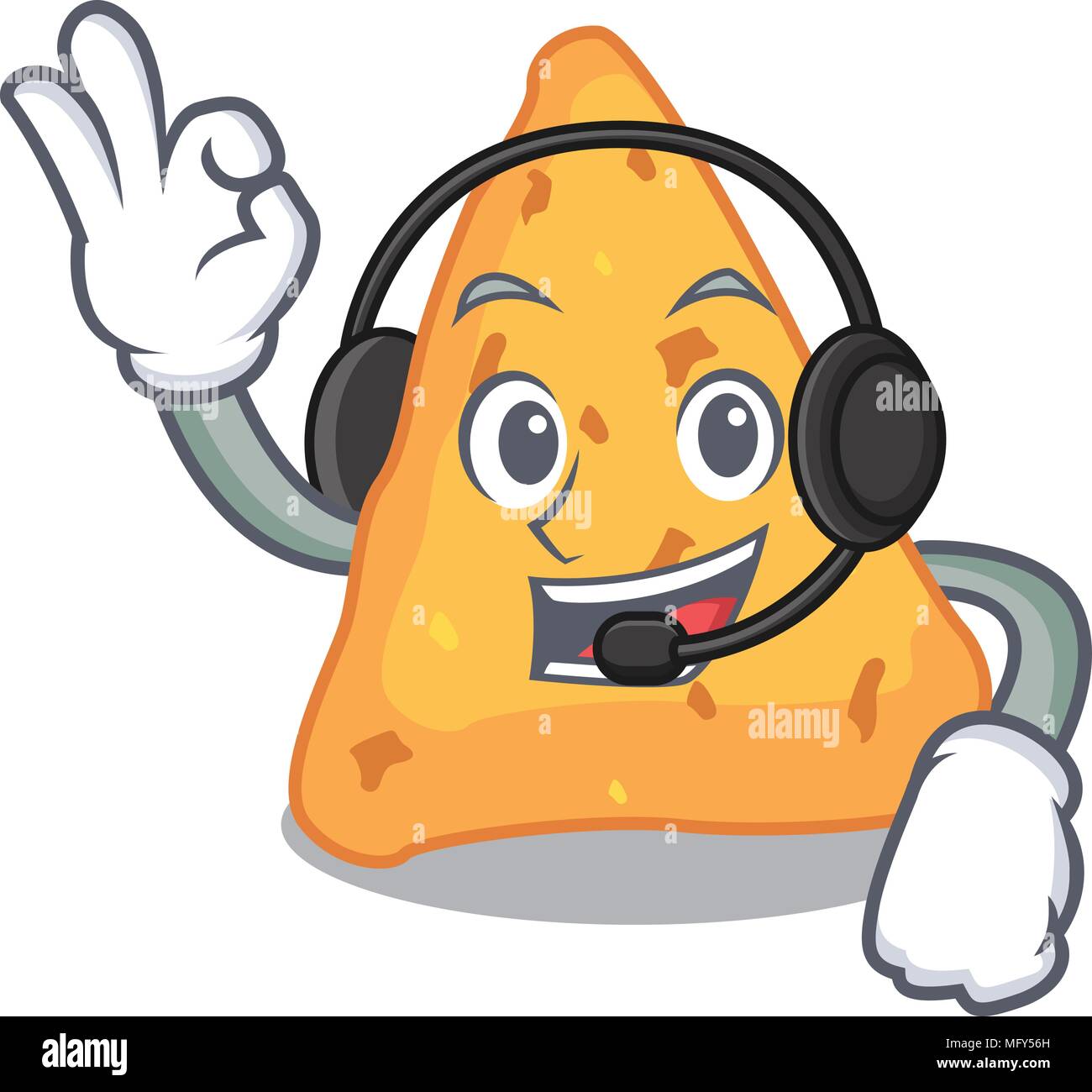 With headphone nachos mascot cartoon style vector illustration Stock ...
