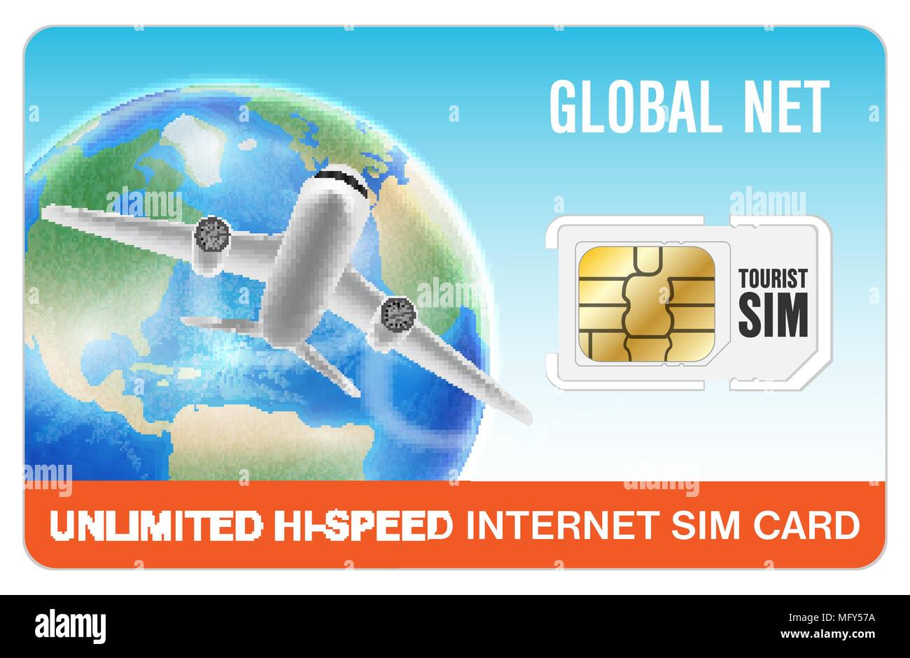 Global travel tourist internet smartphone sim card Stock Vector Image ...
