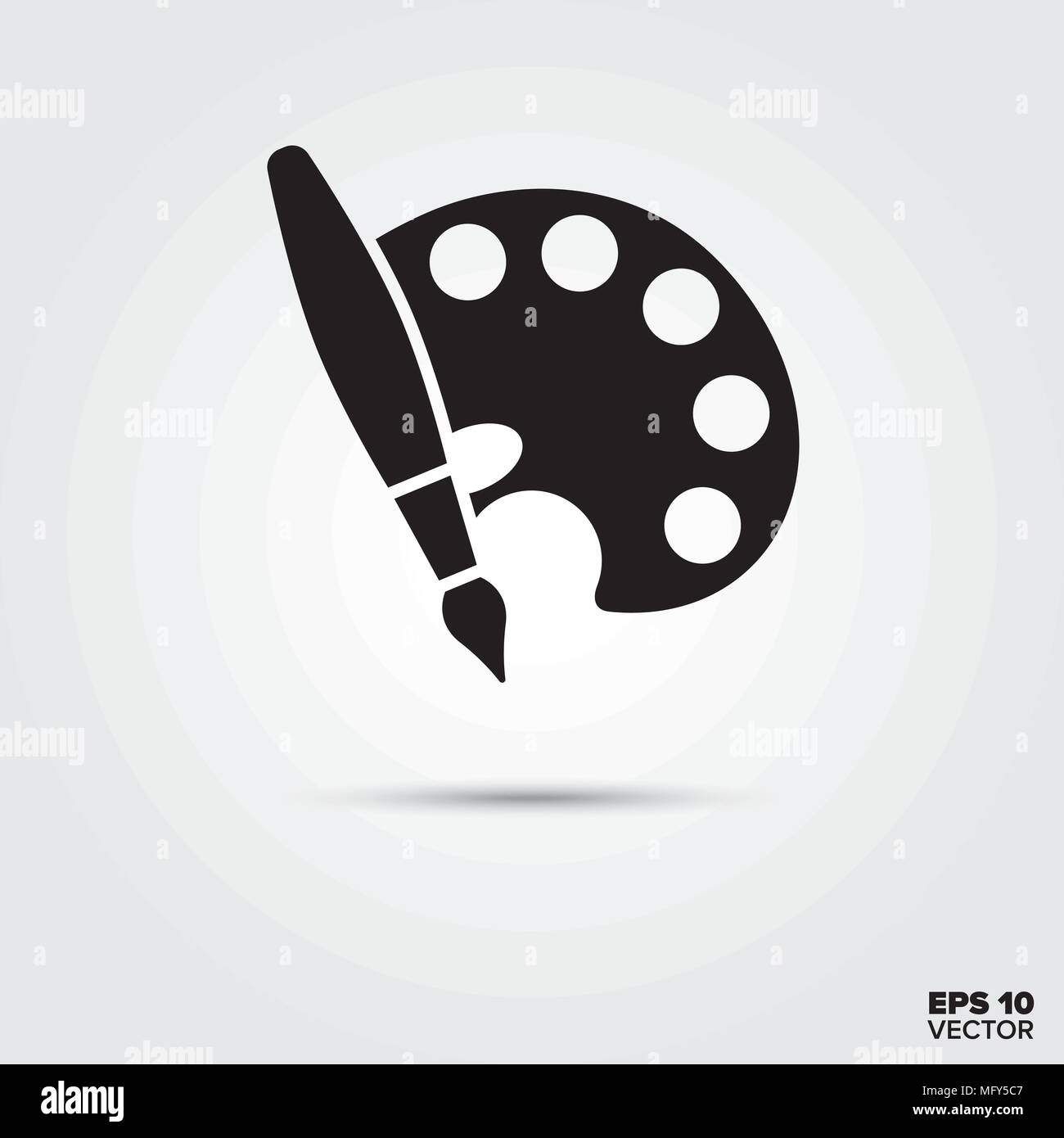 Paint brush and palette icon. Art Symbol. EPS 10 Vector Stock Vector ...