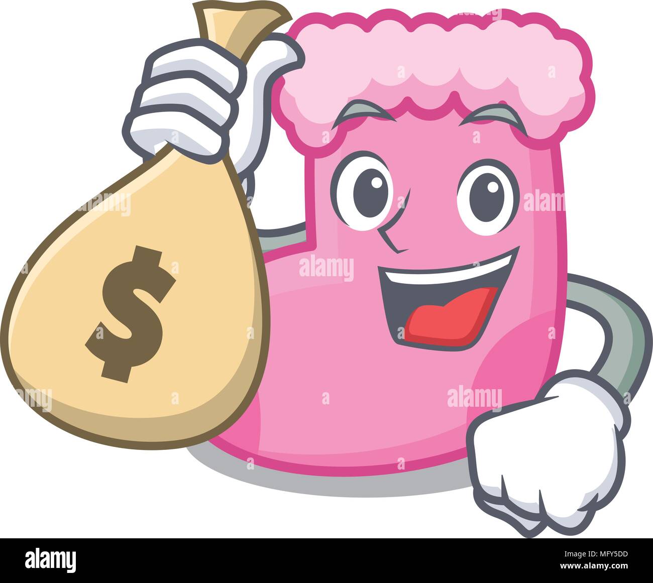 With money bag sock character cartoon style vector illustration Stock ...