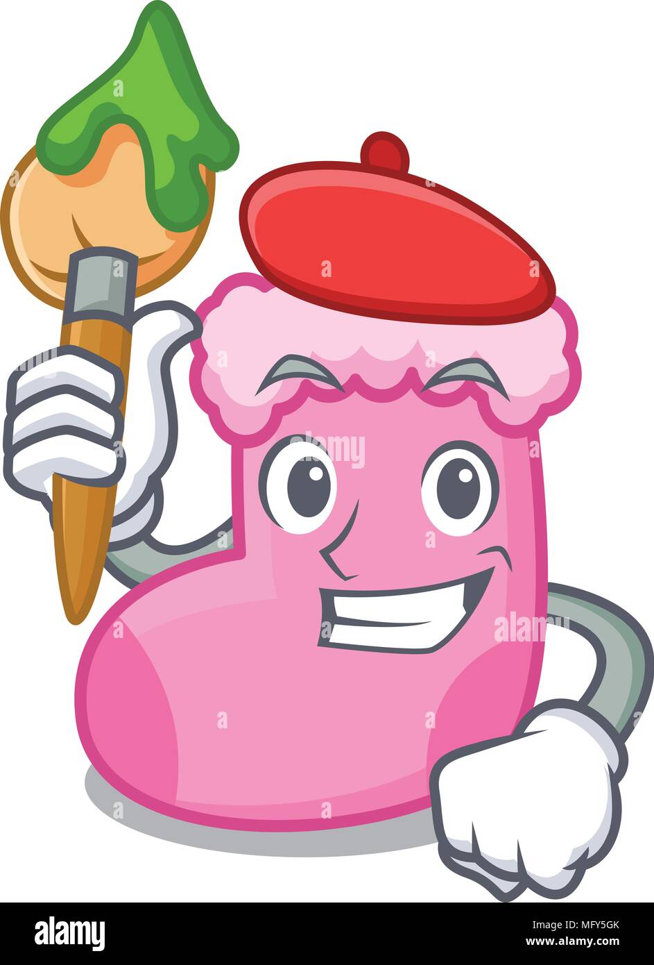 Artist sock character cartoon style vector illustration Stock Vector ...