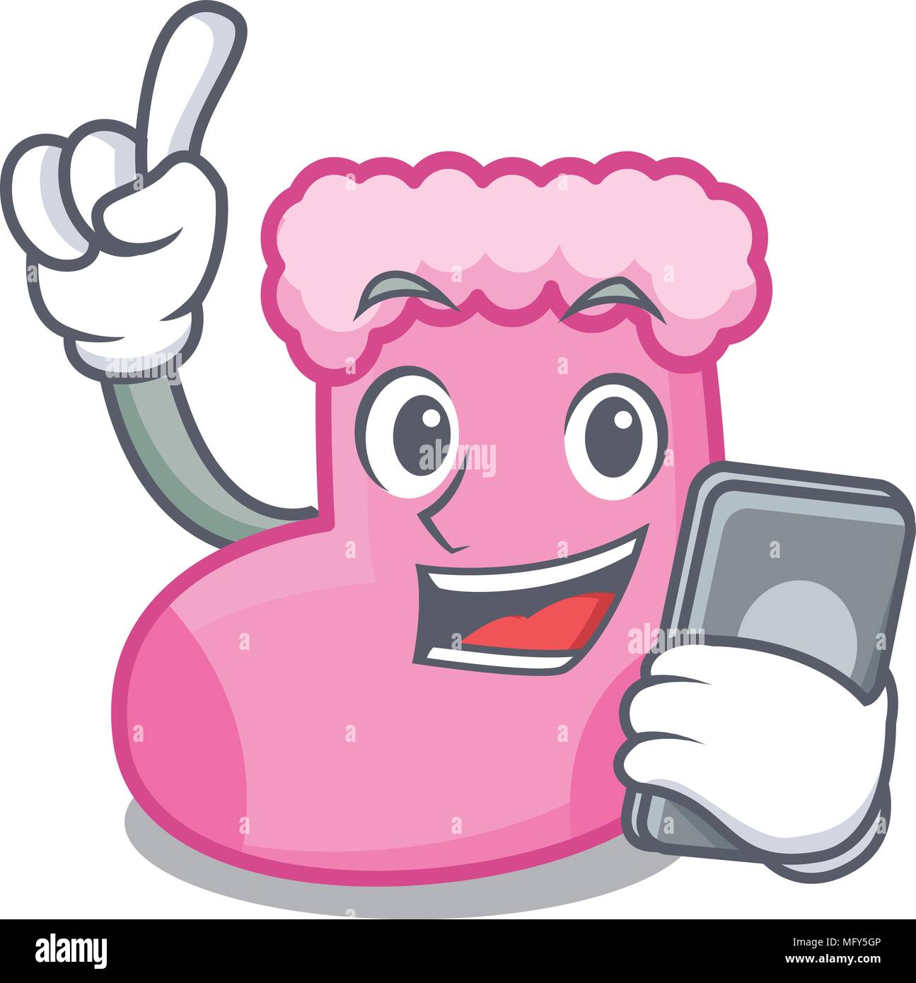 With phone sock character cartoon style vector illustration Stock ...