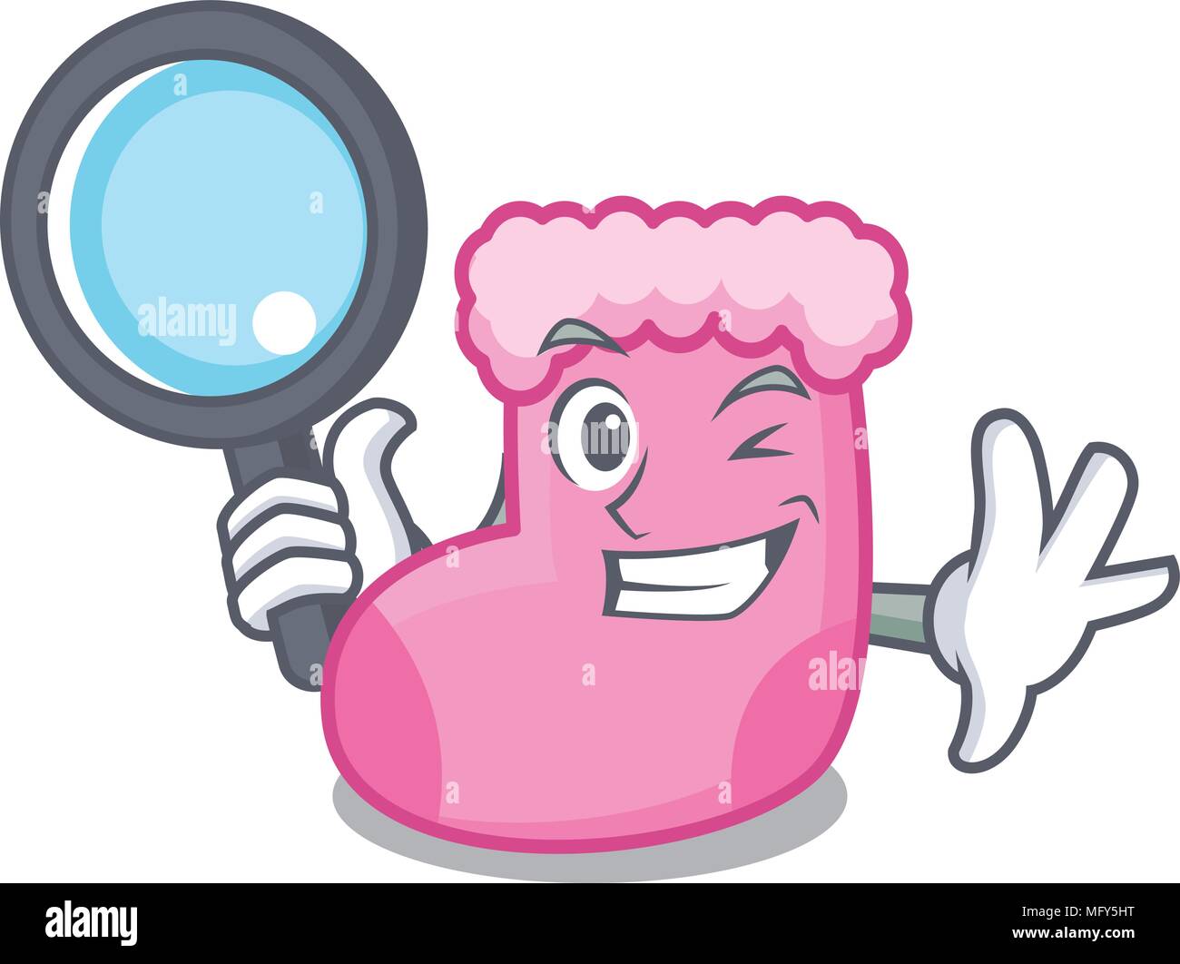 Detective sock character cartoon style vector illustration Stock Vector ...