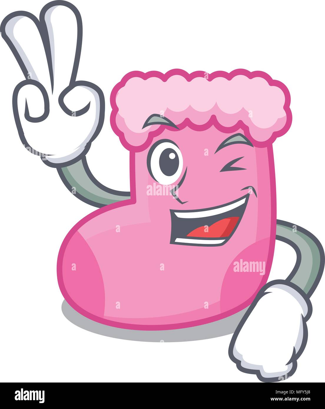 Two finger sock character cartoon style vector illustration Stock ...