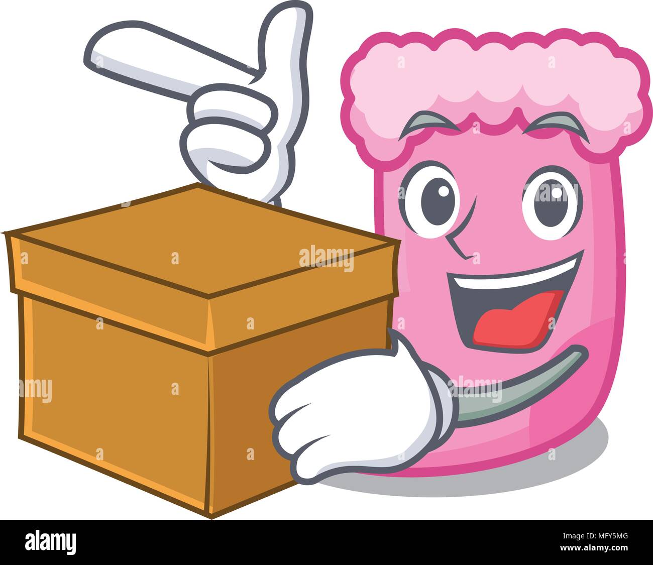 With box sock character cartoon style vector illustration Stock Vector ...