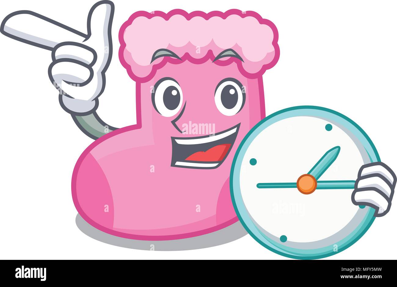 With clock sock character cartoon style vector illustration Stock ...