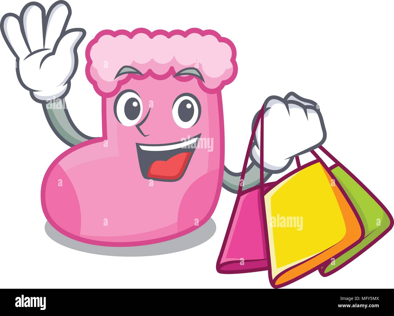 Shopping sock character cartoon style vector illustration Stock Vector ...