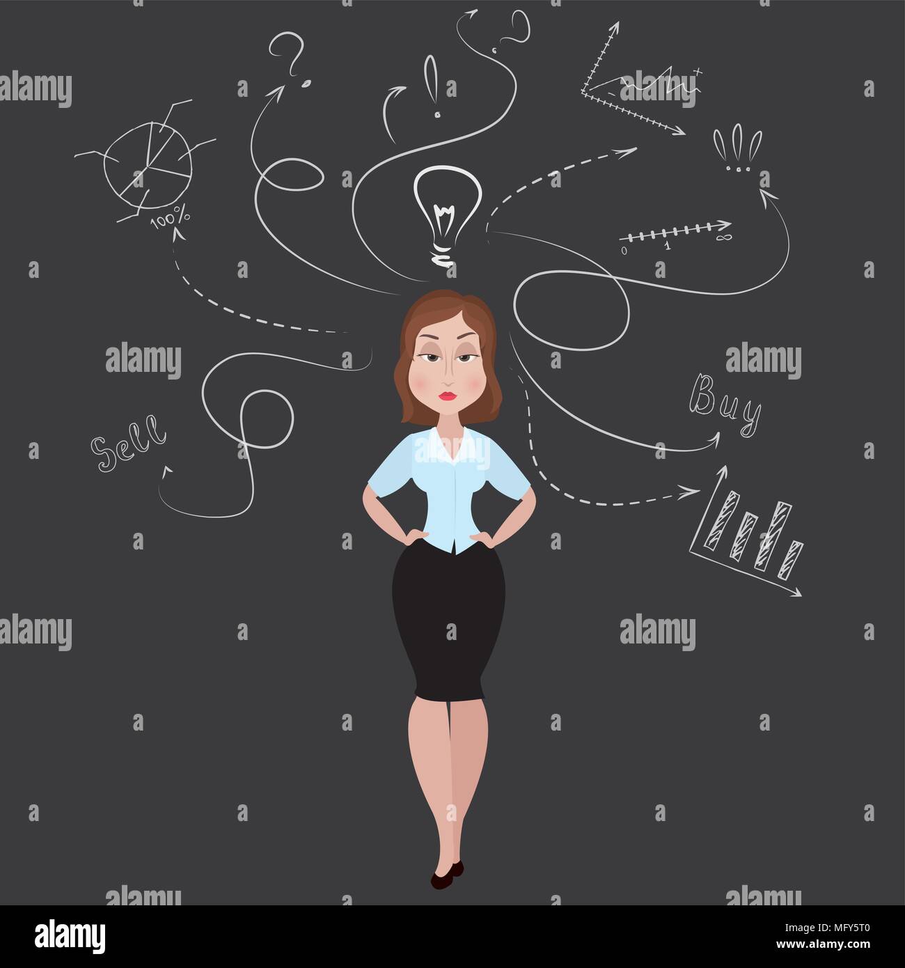 Female office worker standing Stock Vector Images - Alamy
