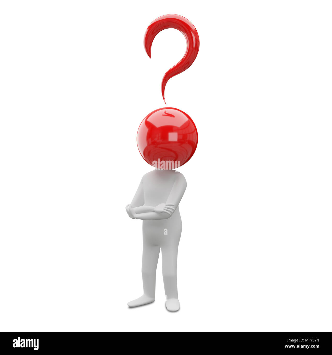 3d illustration man question mark hi-res stock photography and images ...