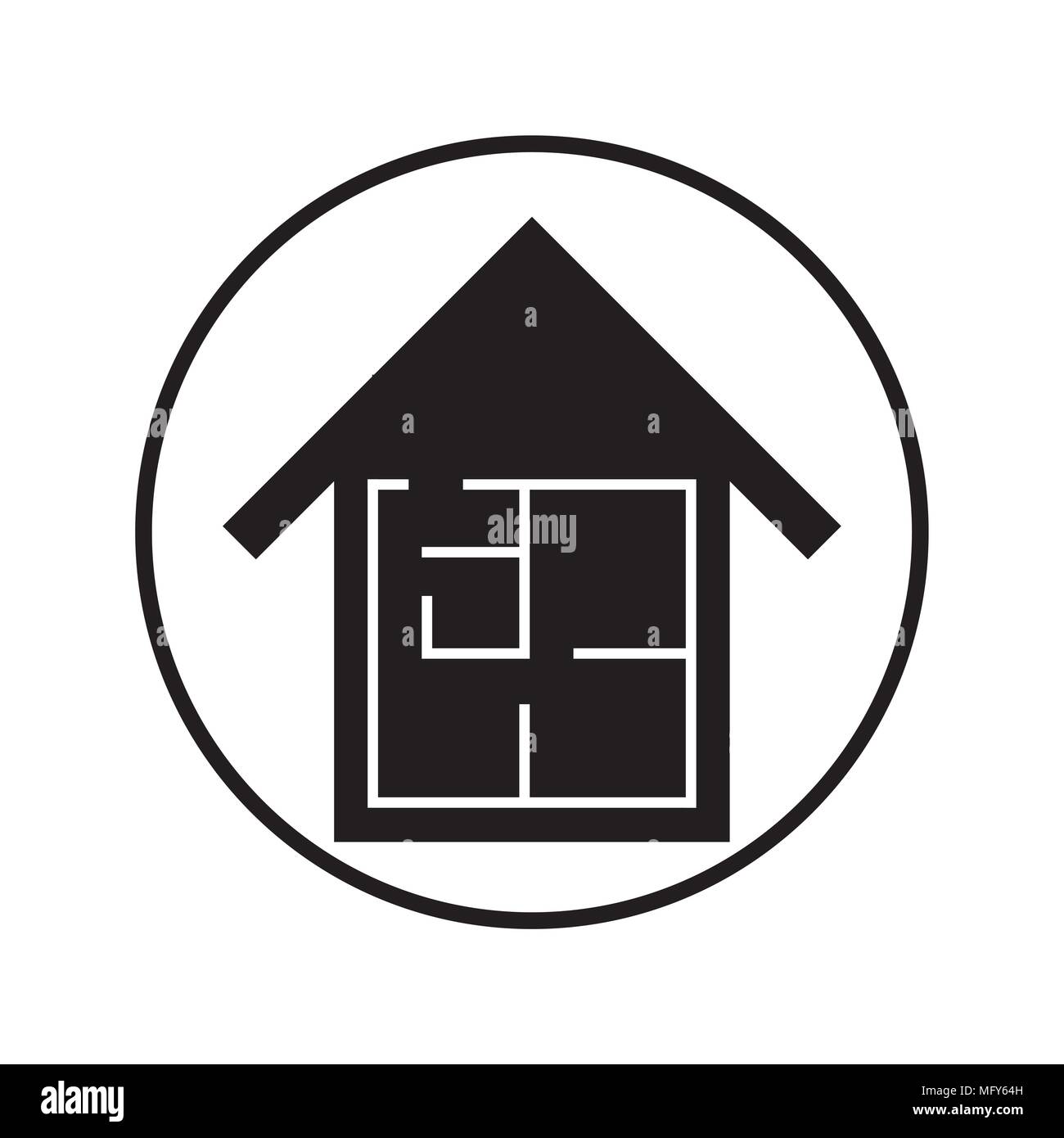 House and Plan icon, Isolated on white background, stock vector ...